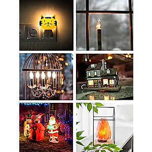 Mandala Crafts Warm White Clear C7 Led Bulbs 7-Watt Equivalent with 120V Candelabra E12 Small Base for Night Light Chandelier Candle Christmas Village Replacement