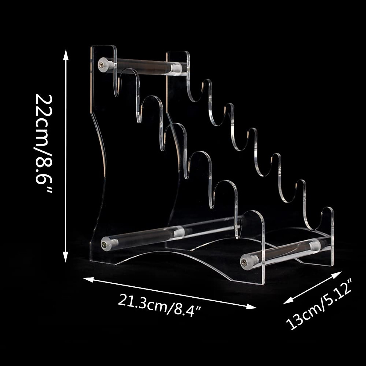 HHUXIUE Knife Display Stand，Knife Display，Acrylic Knife Display Case，Suitable for dagger, EDC, mini knife. Holds 6 pocket knives(transparent)
