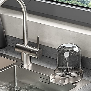 COLINCH Glass Rinser for Kitchen Sink, Stainless Steel Baby Bottle Washer, Cup Cleaner for Sink, Cup Washer for Bar - Brush Nickel