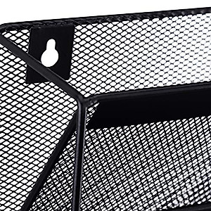 Relaxdays Wall Mount Magazine Rack, 10.5 x 32.5 x 40.5 cm, Black