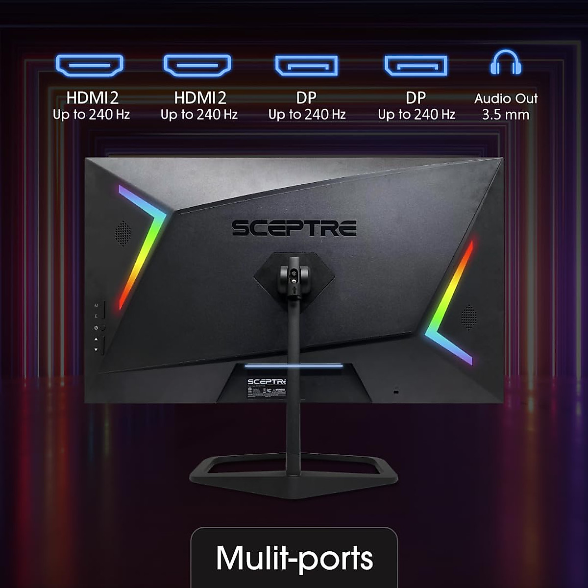 Sceptre 27 inch 240Hz Gaming Monitor AMD FreeSync Premium HDMI DisplayPort Build-in Speakers Machine Black 2024 (FWD240 Series)