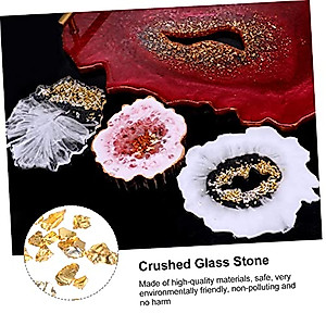 COHEALI 1 Set Nail Glass Gravel Stuffing for Crafts Stuffing Glass Decor Crushed Glass for Resin Art 3D Flakes Manicure Decals Holographic Chunky Glitter Crushed Glass Chips Epoxy