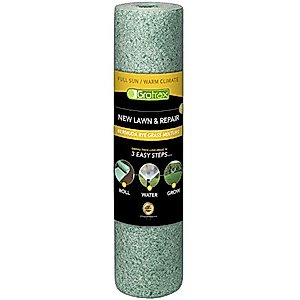 Growtrax Biodegradable Grass Seed Mat - 100 SQFT Bermuda Rye - Grass Seed and Fertilizer for Lawns, Dog Patches & Shade - Just Roll, Water & Grow - No Fake or Artificial Grass