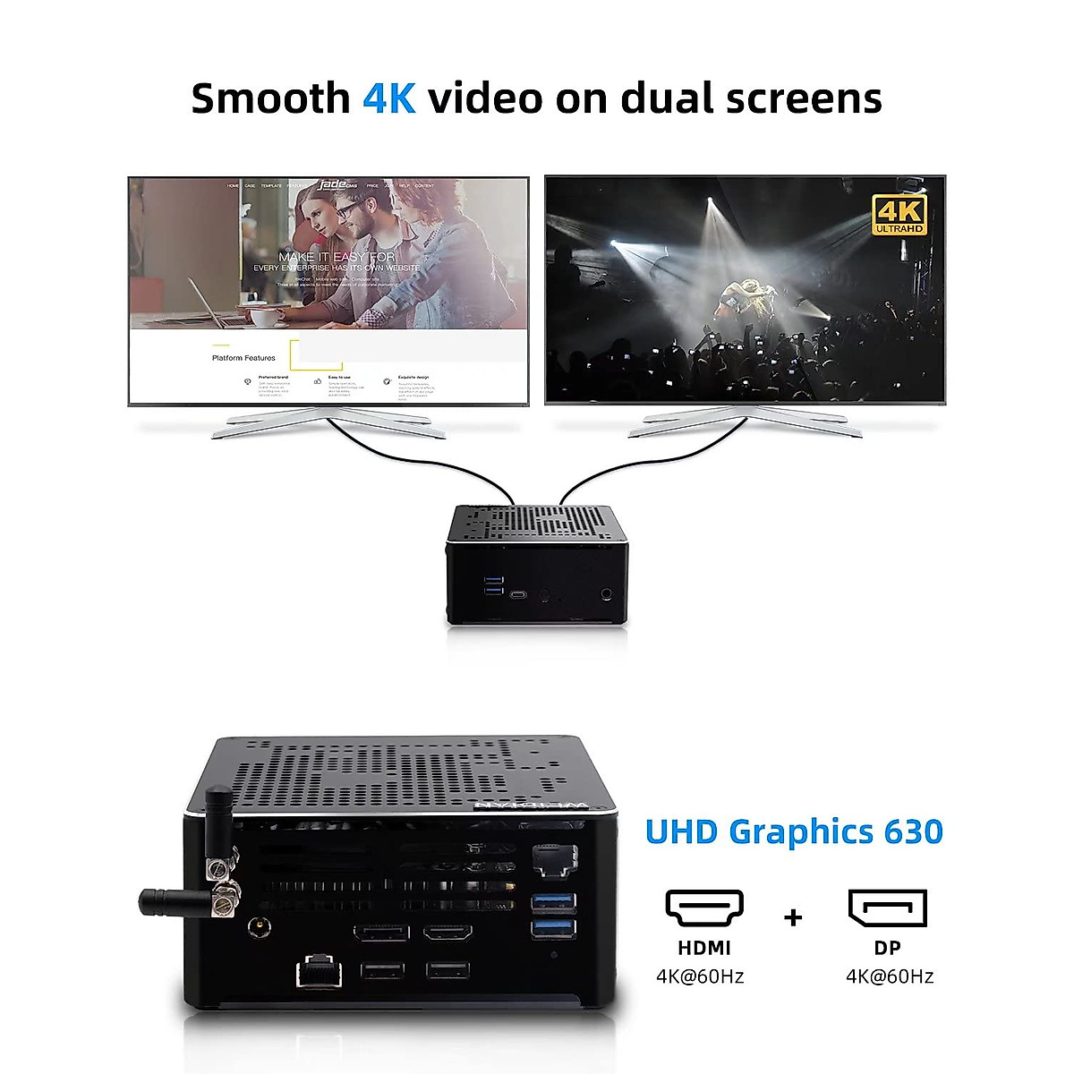 Mini PC with Win11 OS, 6Core Core i9-8950HK Mini Computer, 32G DDR4 RAM+512GB NVME SSD+1TB HDD, WiFi6, BT5.2, Gigabit Ethernet, HDMI&DP Ports Support Dual Display, Mounting Bracket, Auto Power On