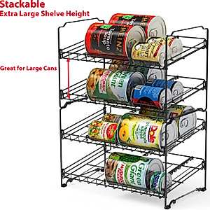2 Pack SimpleHouseware 2 Tier Can Rack, Black