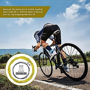 Universal Bicycle Transmission Line Bicycle Shift Derailleur Cable and Brake Cable Kit for Bicycle Mountain Road Bike Repair (Yellow)