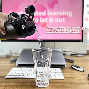 Ouharty Spout Lid for Wide Mouth Hydroflask Water Bottles Replacement Chug Lids for Hydro Flask Wide Mouth 18 20 32 40 64 oz Water Bottle (Black&Black)