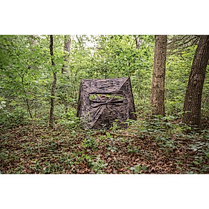 ALPS OutdoorZ Dash Camo Panel Hunting Blind with Hybrid 2 Person Ground Pop Up Design for Quick Deployment, Wide Window, and Interior Mesh Pocket, Realtree Timber