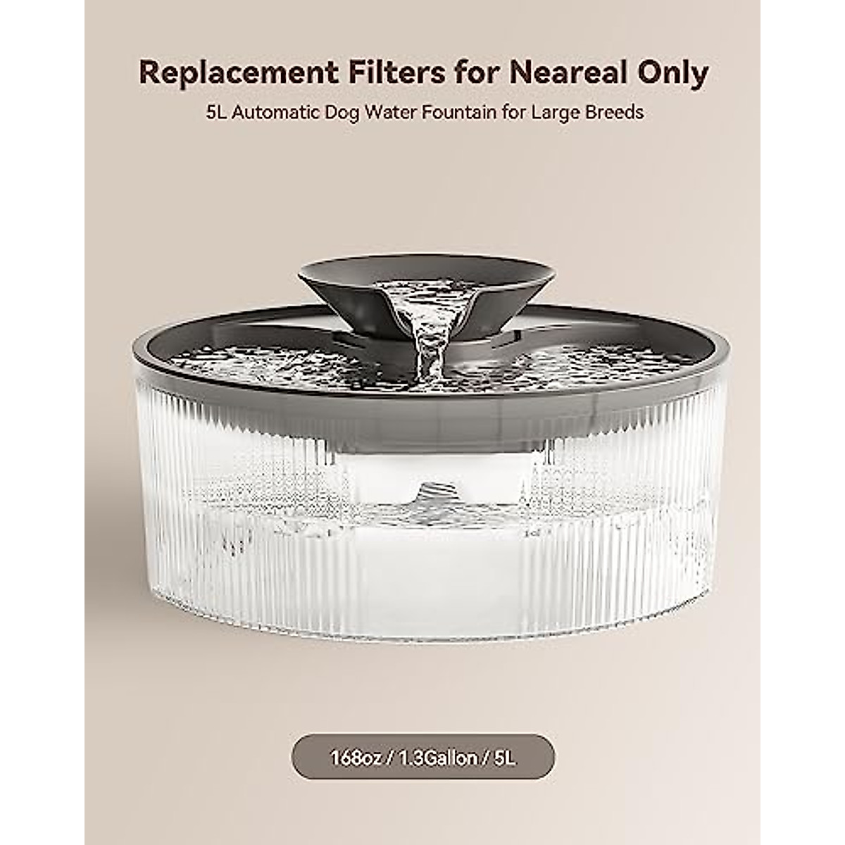 Neareal Dog Water Fountain Filters 9 Pack Replacement Filters & Pre-Filter Sponges for 5L/168oz Automatic Pet Fountain Cat Water Fountain