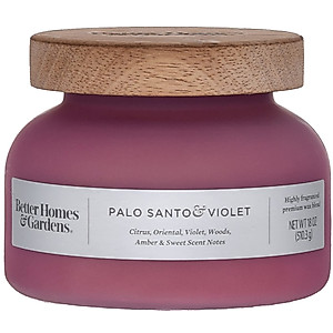 Better Homes and Gardens 18oz Scented Candle,Palo Santo and Violet 2-Pack,35706