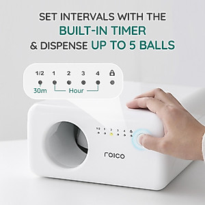 TREATOI Automatic Treat Dispenser for Dogs and Cats - Portable Snack-Dispensing Machine for Engaging Play & Controlled Feeding - Interactive Cat & Dog Food Dispenser - Durable Pet Ball Launcher