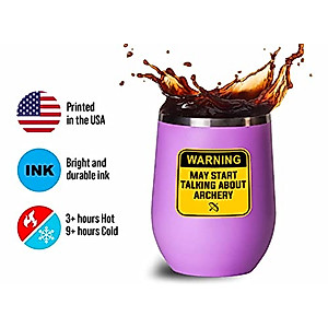 Archery Pink Edition Wine Tumbler 12oz - Warning Talking Archery - Funny Gift For Archery Coach Athlete Hunt Target Shot Trainer Arrow Bow Sport
