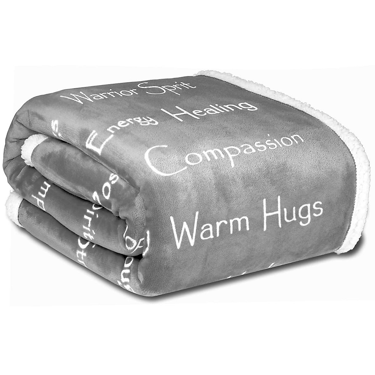 WOLF CREEK BLANKET - Compassion Blanket (Brand)- Strength Courage Super Soft Warm Hugs, Get Well Gift Blanket Plush Healing Thoughts Positive Energy Love & Hope with Fluffy Comfort (50x 65)
