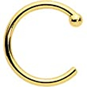 Body Candy Tiny Nose Ring Hoop 20 Gauge 1/4" Solid 14k Yellow Gold Nose Hoop Xtra Small Diameter
