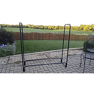 Rocky Mountain Goods Firewood Rack Outdoor/Indoor - Wood Storage Firewood Holder - Heavy Duty Steel Log Rack - Easy Install in Minutes - Included Hardware - Keeps Firewood Up and Dry - 4 Foot