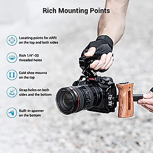 SmallRig R5 / R5 C / R6 Cage for Canon R5 R6 R5 C, Aluminum Alloy DSLR Rig Stabilizer with Cold Shoe, 1/4"-20 and 3/8"-16 Threaded Holes for Filmmaking, Video Shooting 2982B