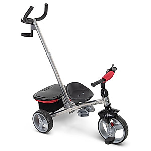 Huffy Malmö Luxe 4-in-1 Canopy Trike with Push Handle, Cup Holder & Rear Storage Red