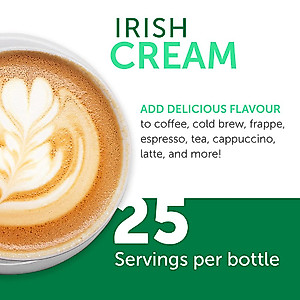 Jordan's Skinny Syrups Sugar Free Coffee Syrup, Irish Cream Flavor Drink Mix, Zero Calorie Flavoring for Lattes, Protein Shake, Food & More, Gluten Free, Keto Friendly, 25.4 Fl Oz, 1 Pack