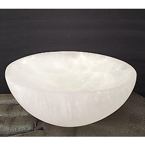 Selenite Bowl 3.5 to 4", Great for Altar use, Ritual use, Incense Burner, smudging Bowl, Decoration Bowl, offering Bowl - New Age Imports, Inc. (Selenite Bowl (White))