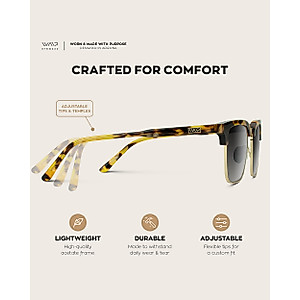 WearMe Pro Polarized Semi-Rimless Rectangular Sunglasses (Blaze Tortoise/Gradient Black Lens)