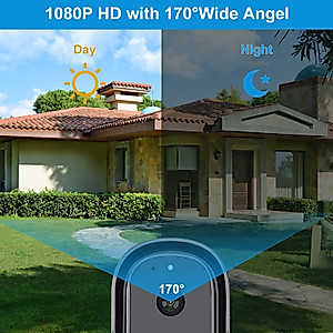 1080P WiFi Video Doorbell Camera,Work with Alexa, Google Home,Waterproof Camera with Motion Detection/Auto Light-up Chime/2-Way Audio/Night Vision Support 128G&Could Storage(Powered by Wired&Battery)