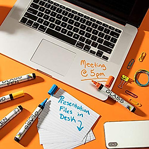 Glass Pen Window Marker: Jumbo Liquid Chalk Window Markers for Glass Washable, Car Marker or Mirror Paint Pen - Car Windows, Mirror, Storefront Windows, Parade & Party, Holiday (5 Pens - Wide Tip)