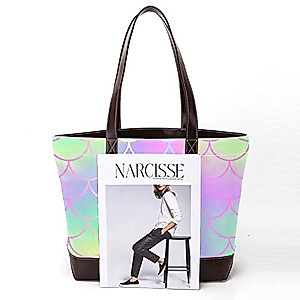 Purses for Women, Tote Bag, Tote Bag for Women, Small Tote Bag, abstract colorful fish scales pattern