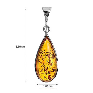 Ian and Valeri Co. Amber Sterling Silver Large Drop Pendant