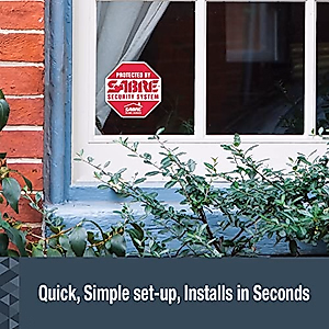 SABRE Home Security Decals, Warns Intruders That The Property Is Secured With An Alarm, Bold Red Color For Visibility, Easily Sticks To Windows, 5-Pack