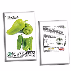"Cubanelle" Sweet Pepper Seeds for Planting, 100+ Heirloom Seeds Per Packet, (Isla's Garden Seeds), Non GMO Seeds, Botanical Name: Capsicum annuum, Great Home Garden Gift