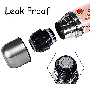 Cute Fish Coral Vacuum Insulated Stainless Steel Water Bottle, Double Walled Travel Thermos Coffee Mug 17 OZ for School Office