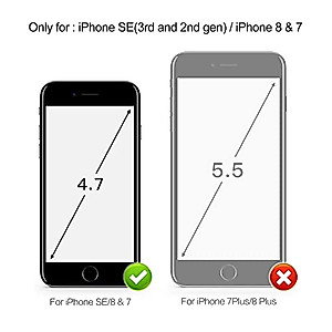 ORIbox for iPhone SE (3rd and 2nd gen) and iPhone 8/7 Case Black, Durable Lightweight Shockproof Cover,Slim Phone Case for iPhone SE 2022/2020 for Women Men Girls Boys