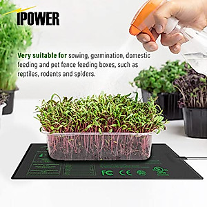 iPower 10" x 20.75" Seeding Heat Mat Upgraded Carbon Film Indoor Warm Hydroponic Plant Germination Starting Pad Durable Waterproof, Black