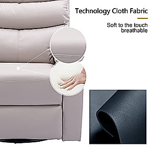 Cooexult Rocker Swivel Recliner Chair, Swivel Recliner Made of Microfiber Fabric, Rocking Recliner Chair for Nursery, Bedroom, Living Room, RV - Beige