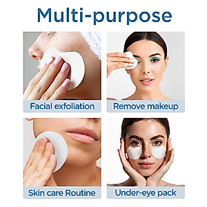 KADRIAN Double-Sided Facial Pads - Lint free - for Makeup Remover and Toner - Rayon face pads for toner and cleasing - Rayon not cotton balls - Exfoliating cotton rounds for face (180 Pads)