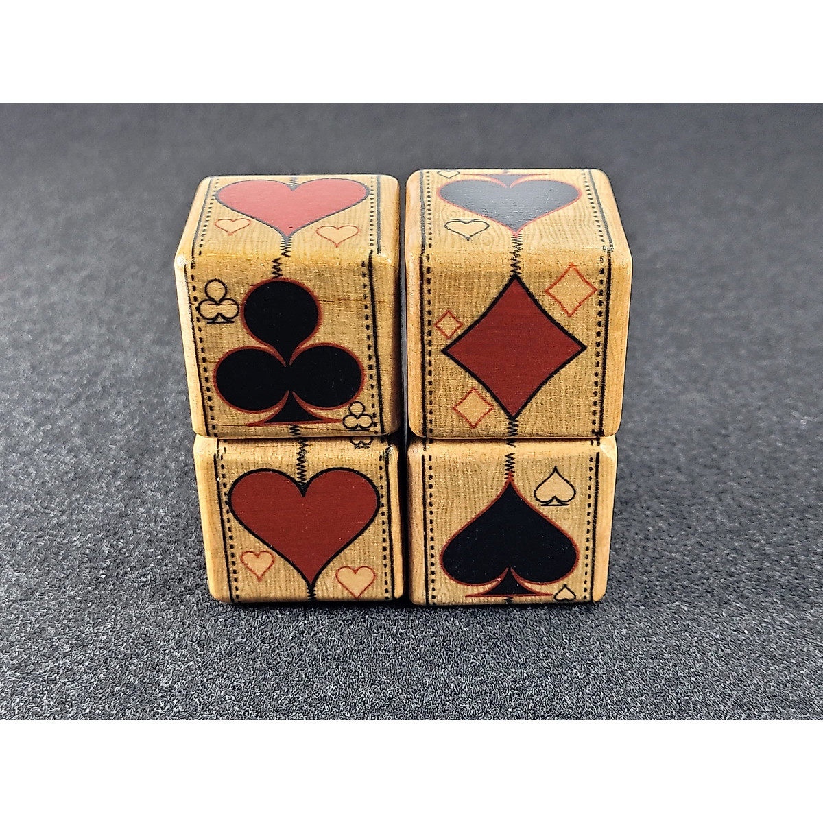 Newt's Playing Cards HideWood Design Suited Trump Marker/Indicator/Cube - 1-1/4" Stylish Block That Helps Card Players Know What is Trump (Classic)