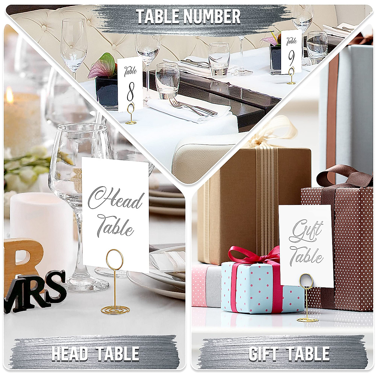 Silver Table Numbers 1-30 for Wedding Reception - Silver Foil Table Number Cards 4x6 in with Head & Gift Table - Restaurant Table Numbers - Wedding Numbers for Tables Card Stock Wedding Table Numbers