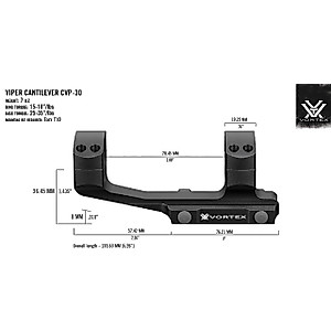 Vortex Optics Pro Extended Viper 30mm Cantilever Mount , Black