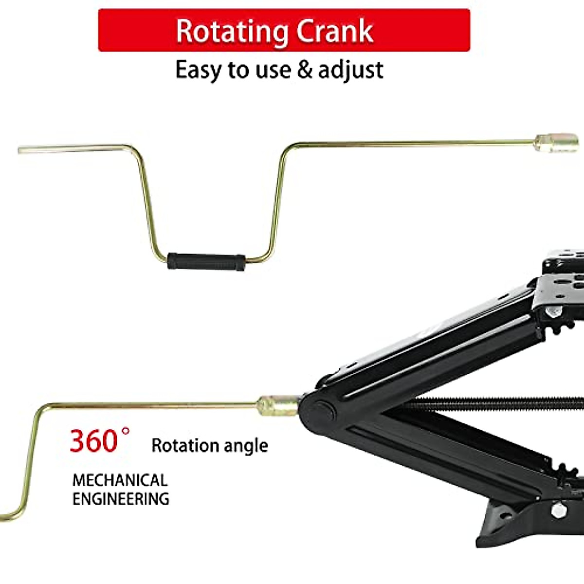 5000 lb Lift 24" RV Stabilizing Scissor Jack, Scissor Lifting Jacks w/Handle for Pop-Up Camper and Travel Trailer -Pack of 2