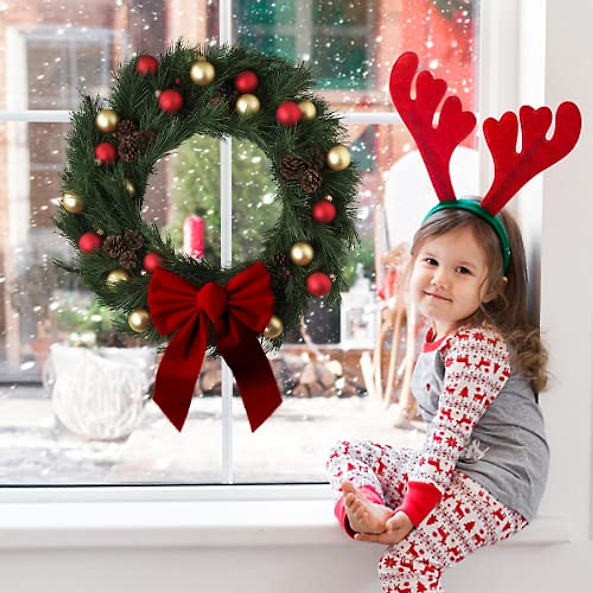 Red Velvet Ribbon, Chiffon Silk Ribbon Fringe Velvet Ribbon Christmas Velvet Ribbon Frayed Edges Ribbon Red Ribbons for Gift Wrapping Wedding Invitations Bridal Bouquets DIY Crafts (2.5in x 3 Yards)