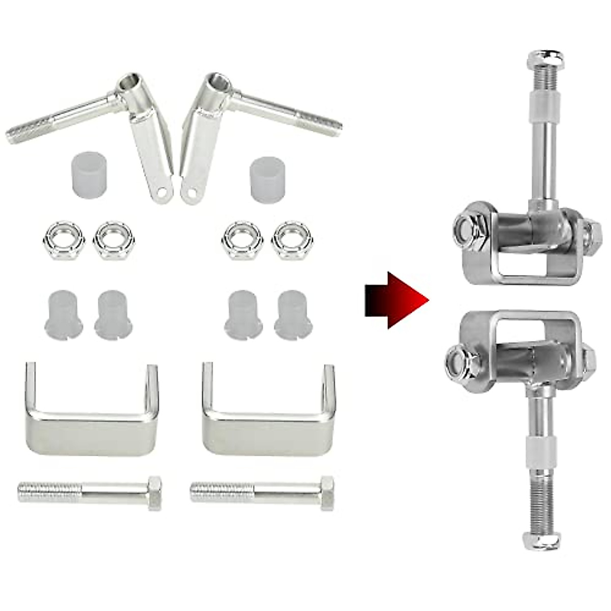 GREHUA Right Left Steering Spindle Bracket Set 5/8" Axle Kingpin 3-3/4" Long 2PCS for 212cc 196cc 6.5hp 13hp 15hp 420cc 301cc Manco Azusa Yerf-Dog Go Kart Cart Replacement Parts Accessories Heavy duty