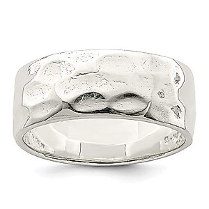 IceCarats 925 Sterling Silver Hammered Statement Ring Size 7
