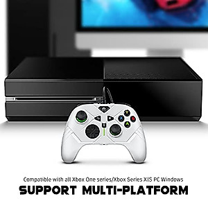 SAMINRA Replacement for Wired Xbox One Controller with Two Remappable Buttons, 3.5mm Audio Jack and Turbo Key, Compatible with Xbox Series X/S, Xbox One X/S and Windows 10/11