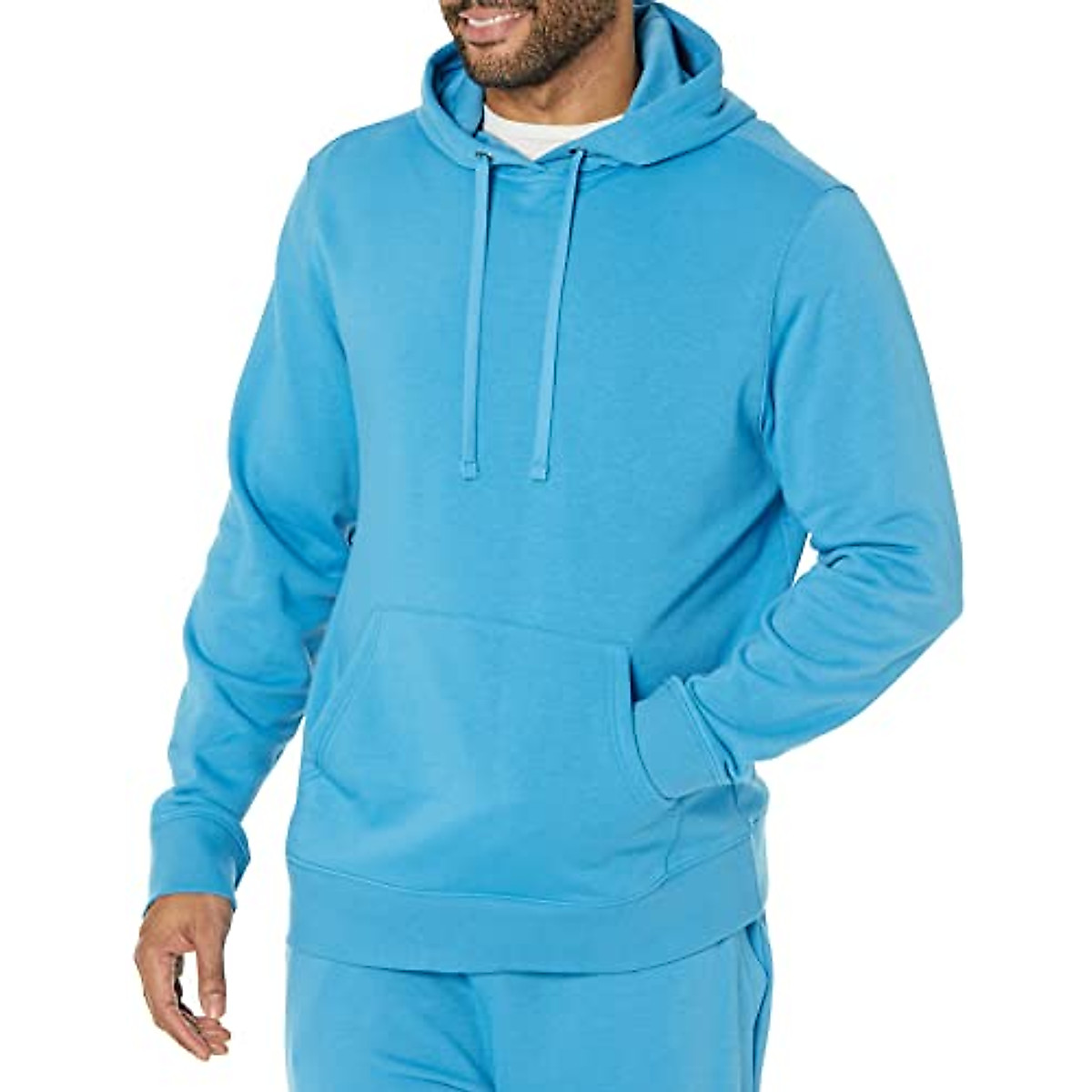 Amazon Essentials Men's Lightweight Long-Sleeve French Terry Hoodie, Turquoise Blue, Medium