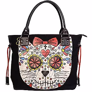 Lost Queen Sugar Skull Kitten Handbag