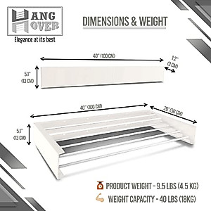 TCO ADVENTURES Invisible Wall Mounted Drying Rack | an Elegant Wall-Mounted Hanger | Folding Stainless Steel Collapsible Space Saver with 236.22 inches Drying Capacity (Signal White)