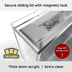 The Hobby Lair Deluxe Acrylic Case Compatible with Pokemon Charizard UPC | NOT COMPATIBLE WITH MEW 151 UPC | Sliding Secure Mag Lock Top | Thick 6mm Protection