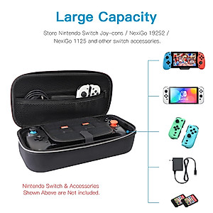 NexiGo Switch Accessories Holiday Bundle, Ergonomic Controller (Black) for Nintendo Switch with 6-Axis Gyro, Dual Motor Vibration, Game Storage Case with 10 Game Card Holders