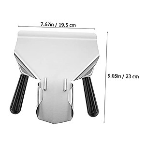 PHENOFICE Double Handle Chip Spatula Chicken Fillet Shovel Fry Bagger Scooper Commercial Fry Scooper Frito Commercial Fry Bagger Popcorn Scooper Cereals Kitchen Scoop Stainless Steel Silver