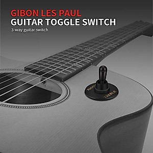 DaierTek 3 Way Guitar Toggle Switch Pickup Selector for Gibson Epiphone Les Paul Electric Guitar (Black Tip)